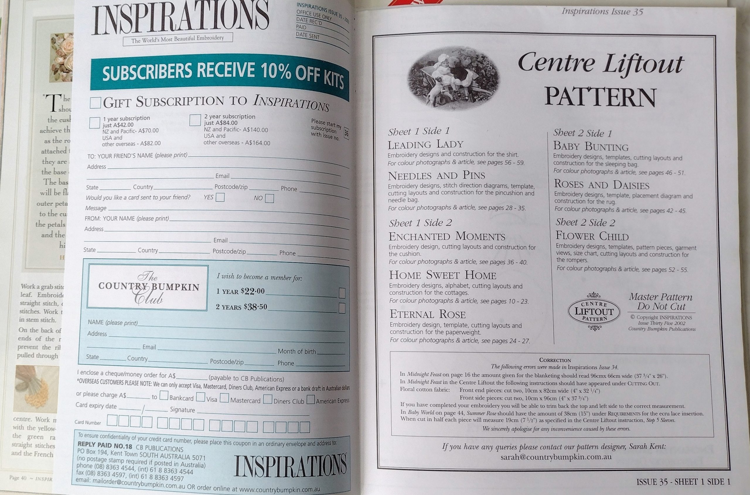 35 Classic Inspirations 2002 needle crafts Pattern Book Guide (3 ...